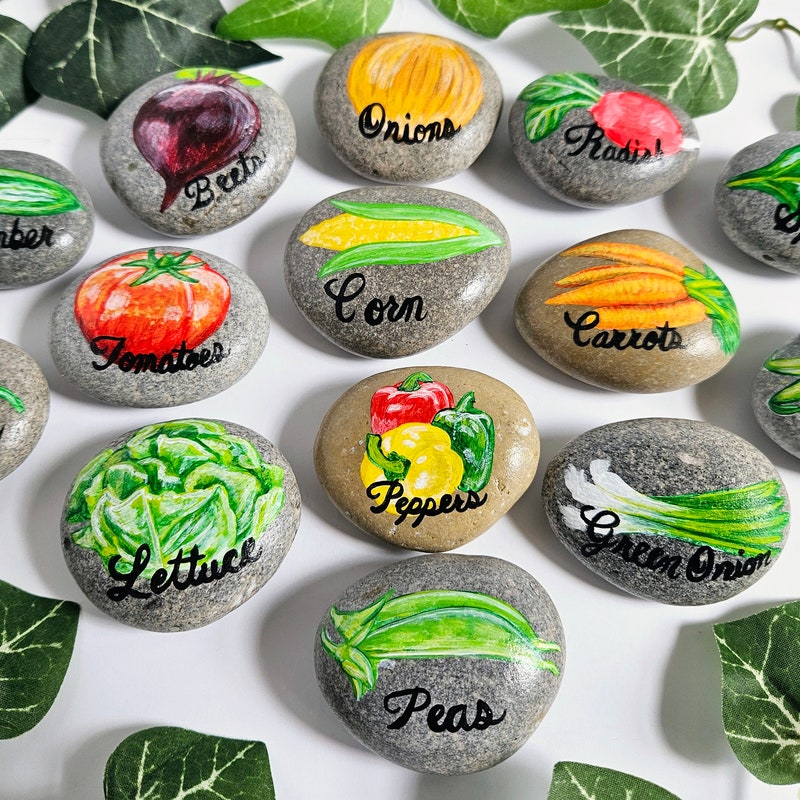 Painted Garden Rocks - Etsy