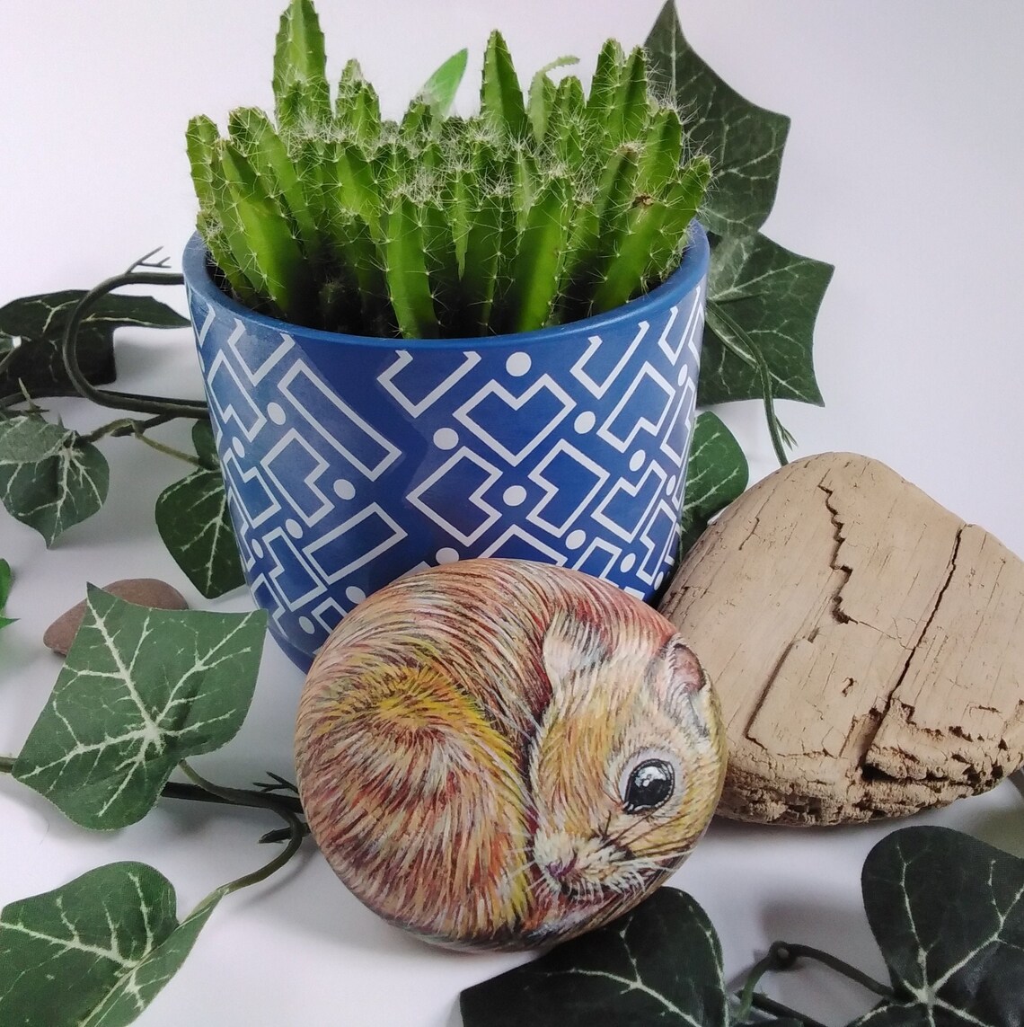 Squirrel Painted Stone Squirrel Rock Acrylic Painting - Etsy