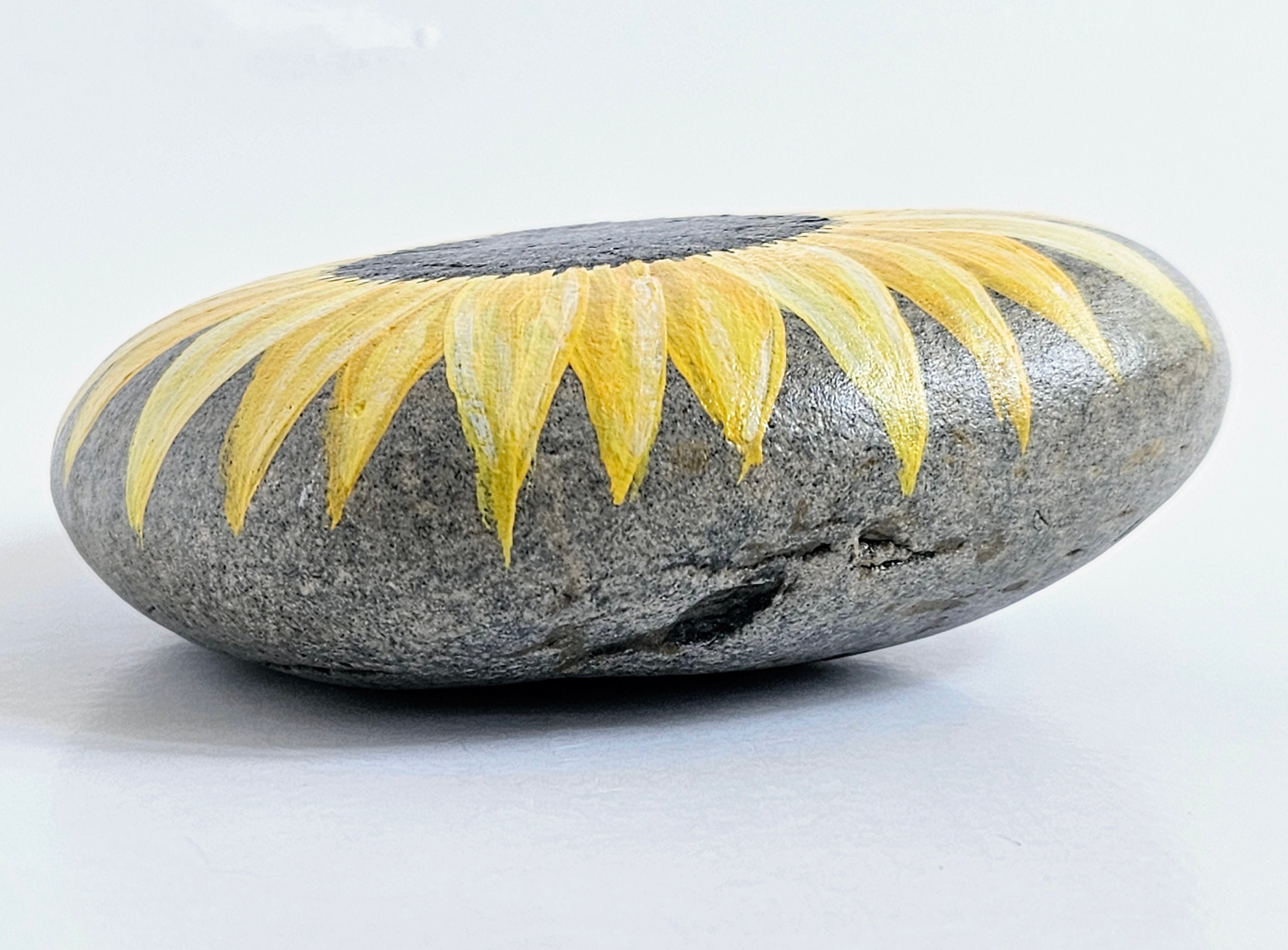 Sunflower Garden Rock Sunflower Painted Stone Fall Decor Painted Garden ...