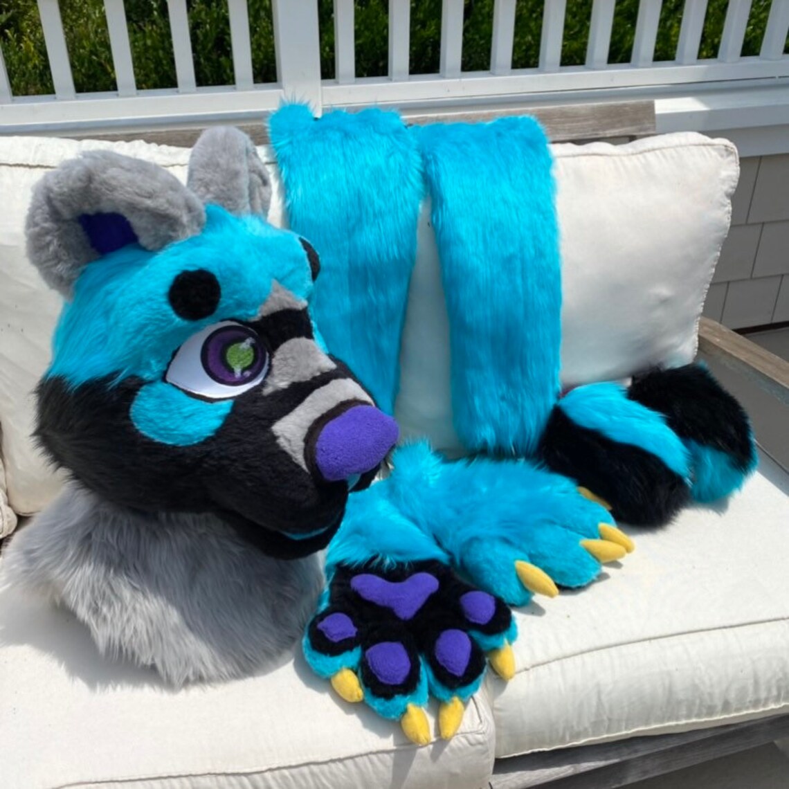 UV reactive bear premade fursuit | Etsy