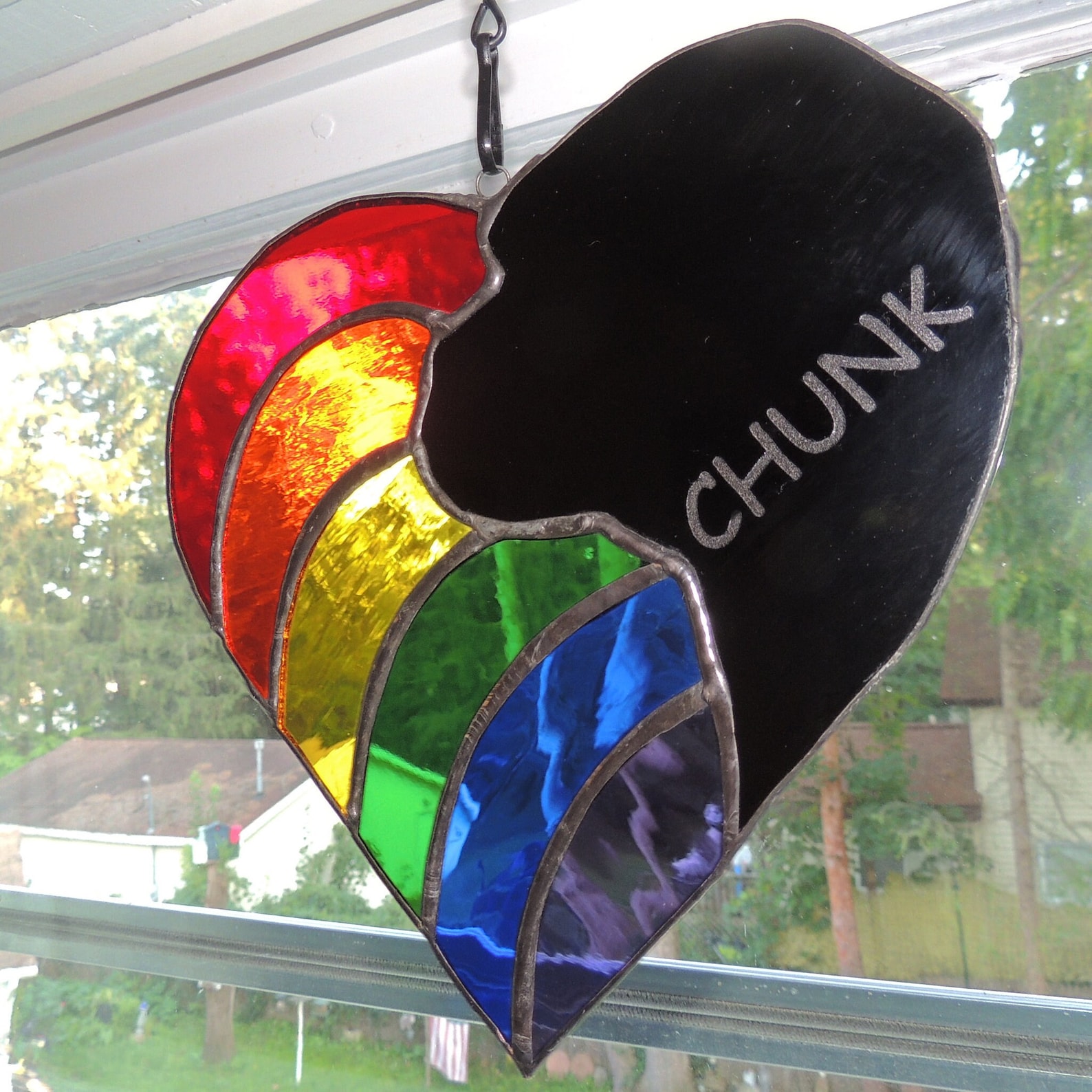 Stained Glass Rainbow Heart 8 X 6 1/2 With Inner | Etsy