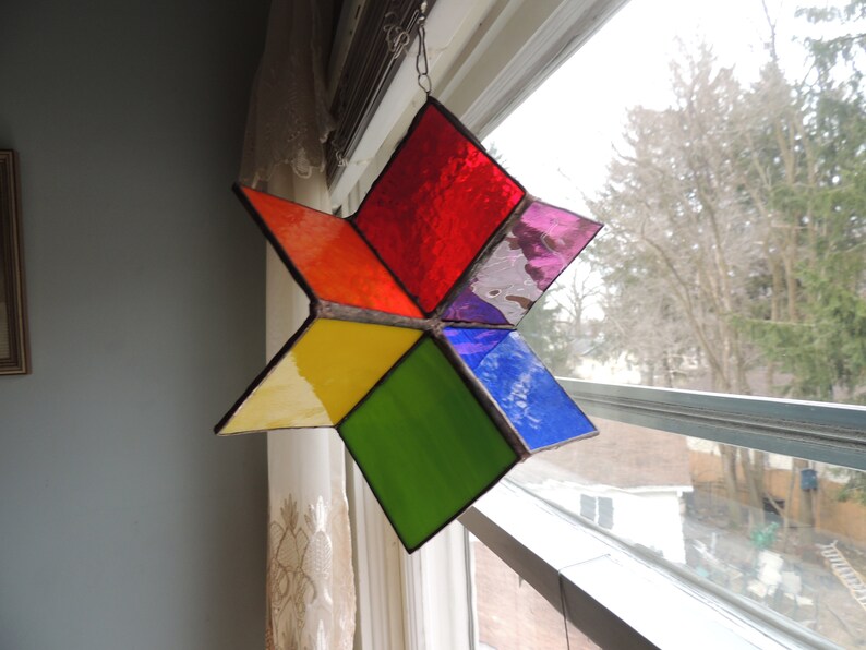 3-D Stained Glass Rainbow 8 1/2 Window Spinner Comes - Etsy