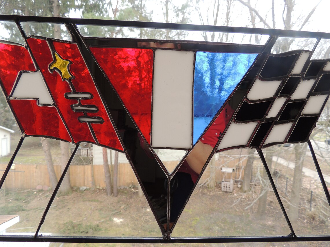 Stained Glass 10 X 18 Chevrolet Emblem 1960's - Etsy