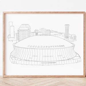 Caesars Superdome Stadium New Orleans Louisiana Minimalist Art Print ...