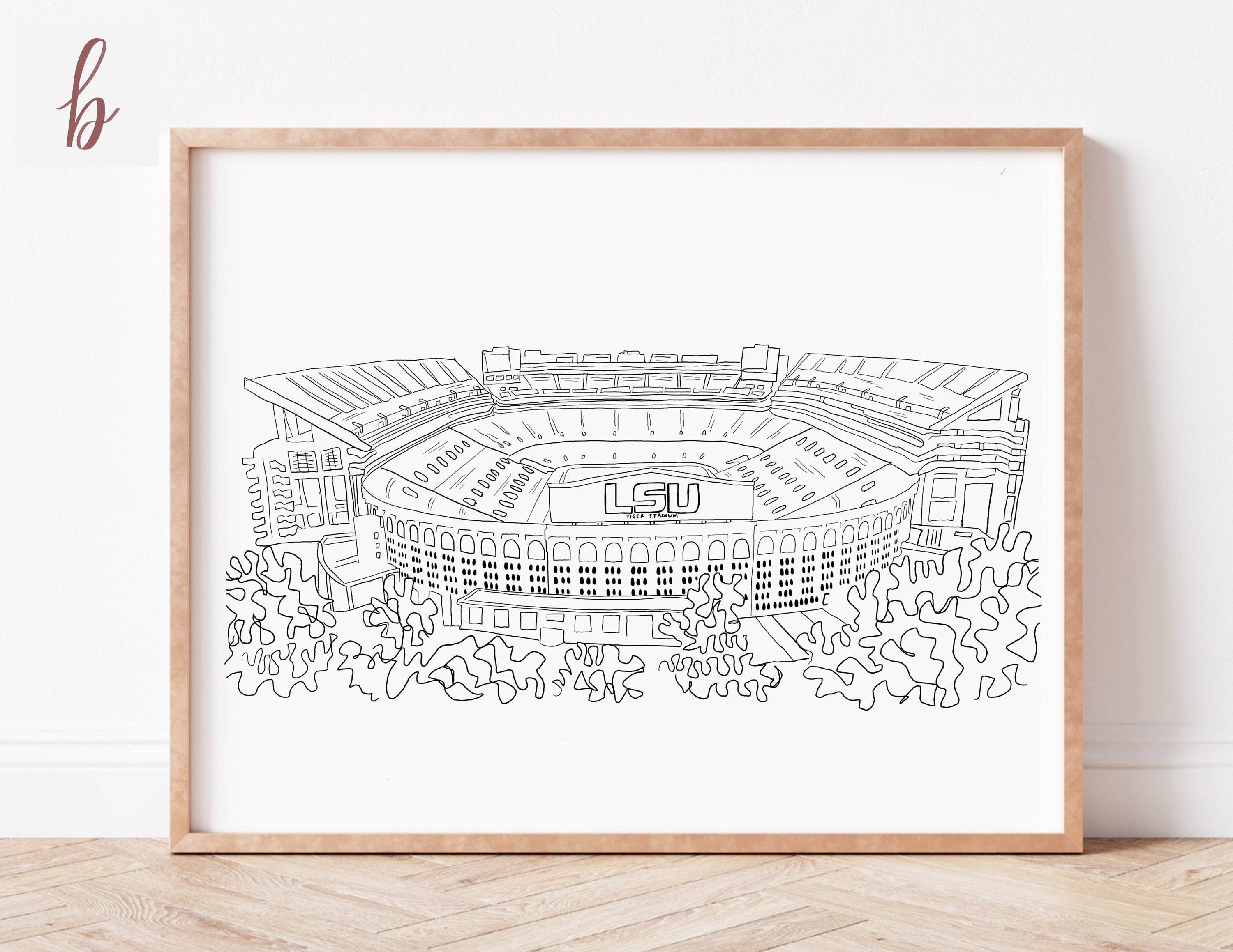 LSU Tiger Stadium Louisiana Minimalist Art Print Download - Etsy