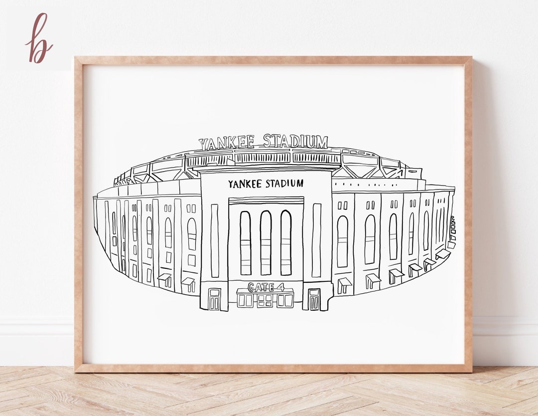 Yankee Stadium New York Yankees Minimalist Art Print Download - Etsy