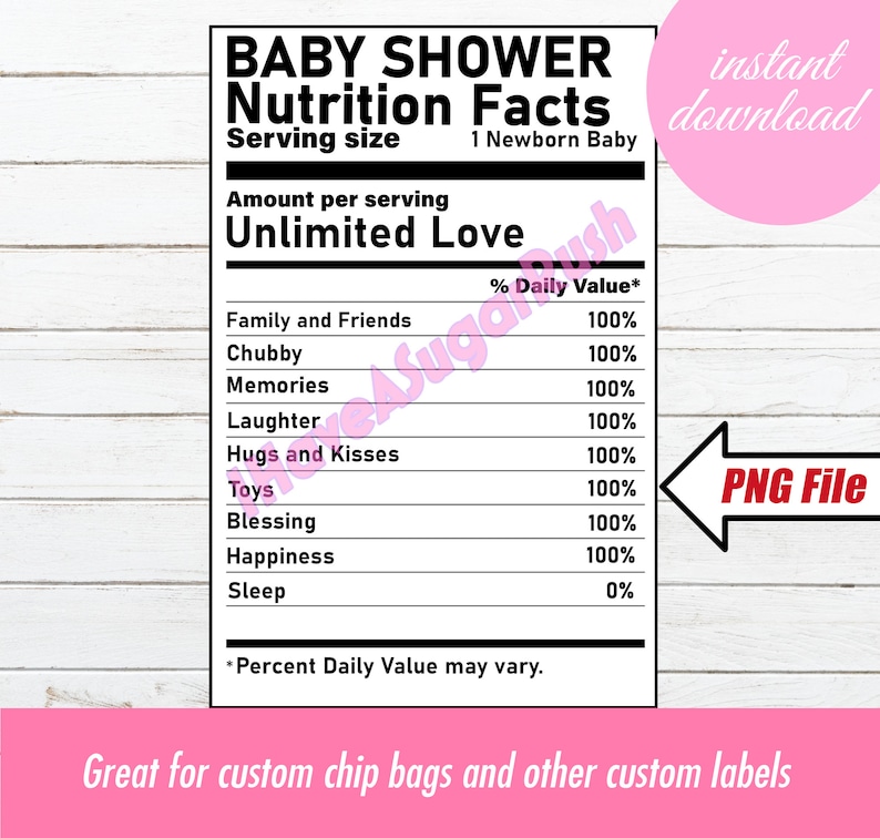 Baby Shower Nutrition Facts Label Baby Shower Chip Bag Etsy baby-shower-nutrition-facts-label-baby-shower-chip-bag-etsy