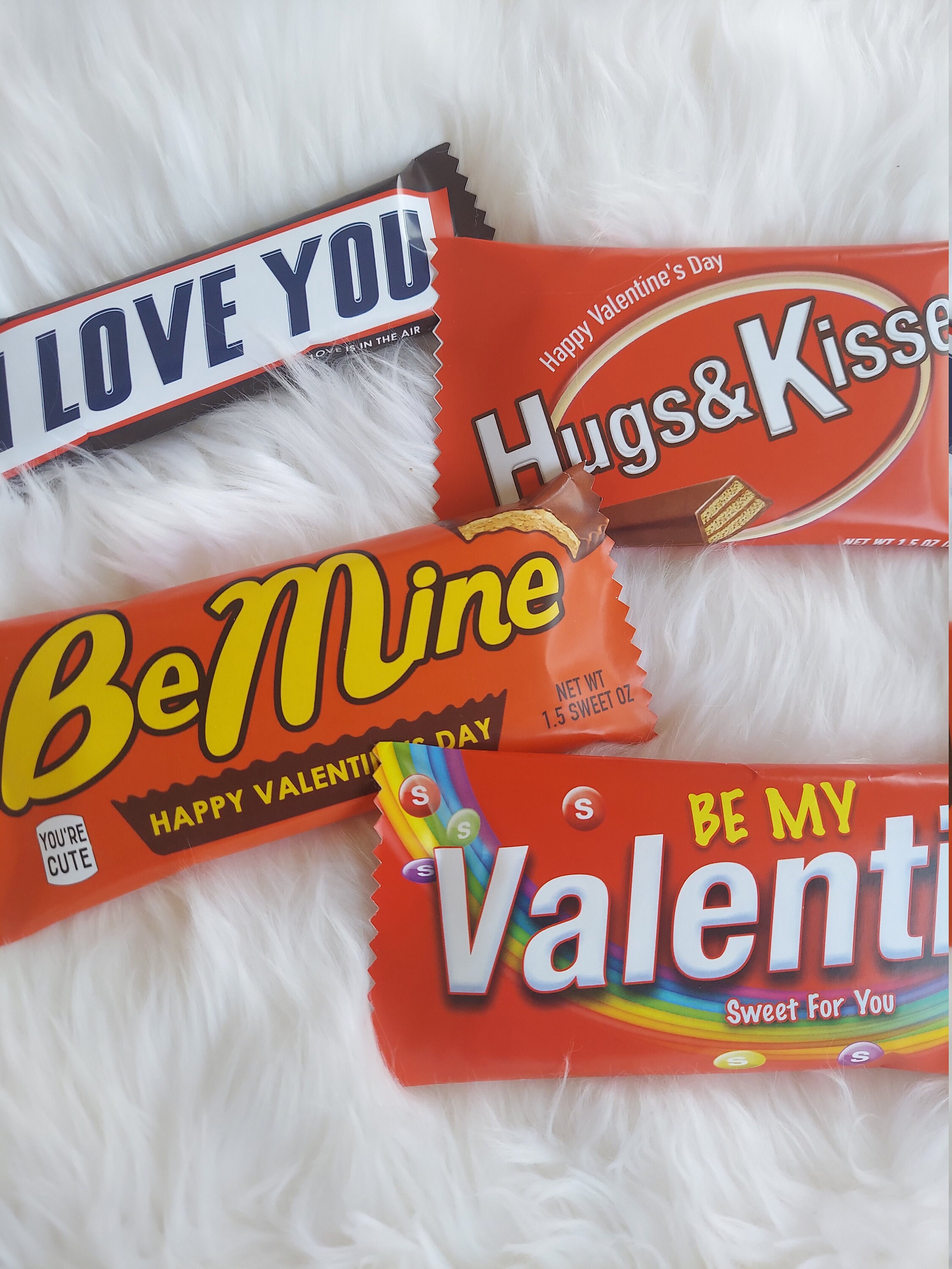 Hugs & Kisses Waffle | Candy Bar Wrapper for Kit Kat Bars | Valentines ...