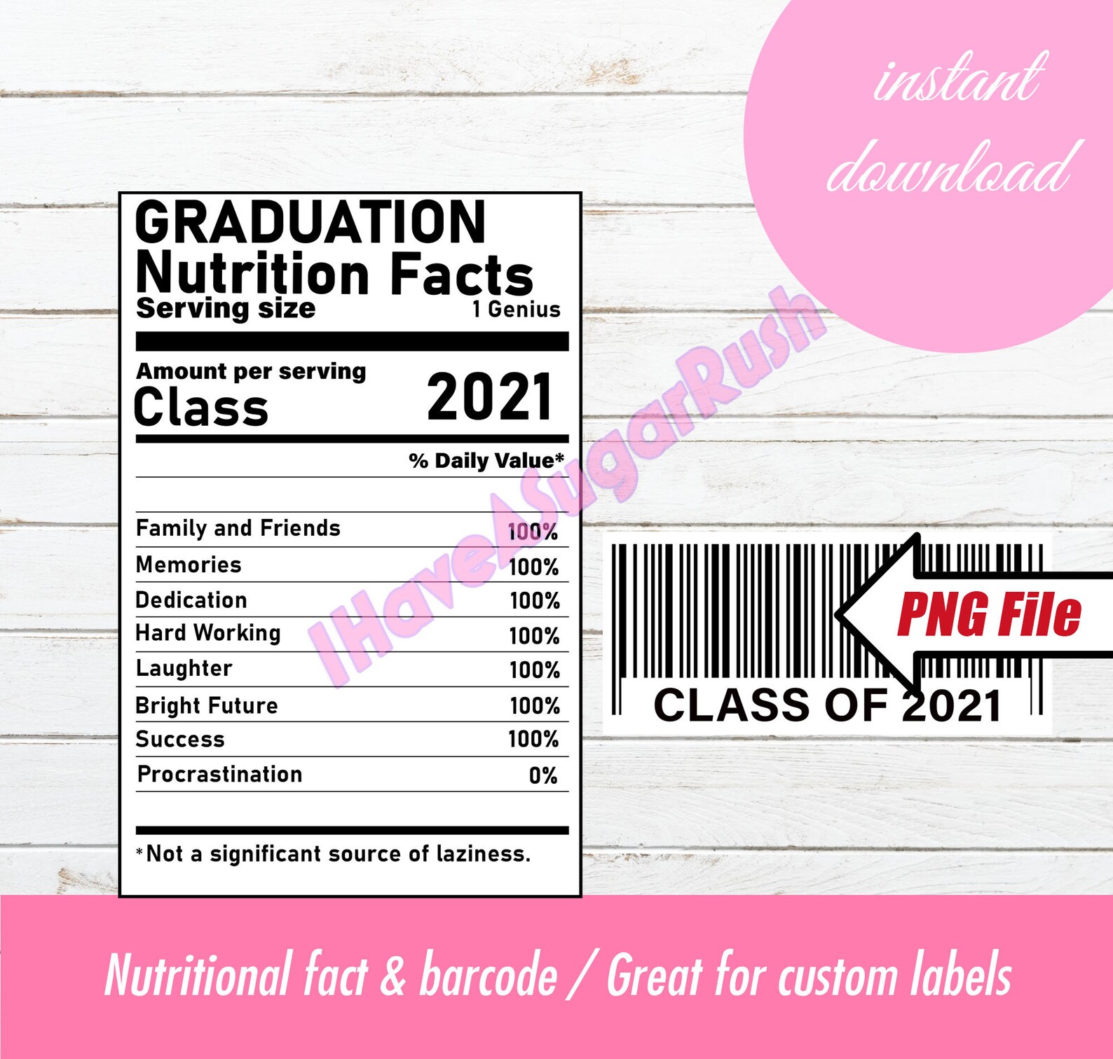 Graduation Nutrition Facts Label Nutrition Facts Graduation Barcode ...