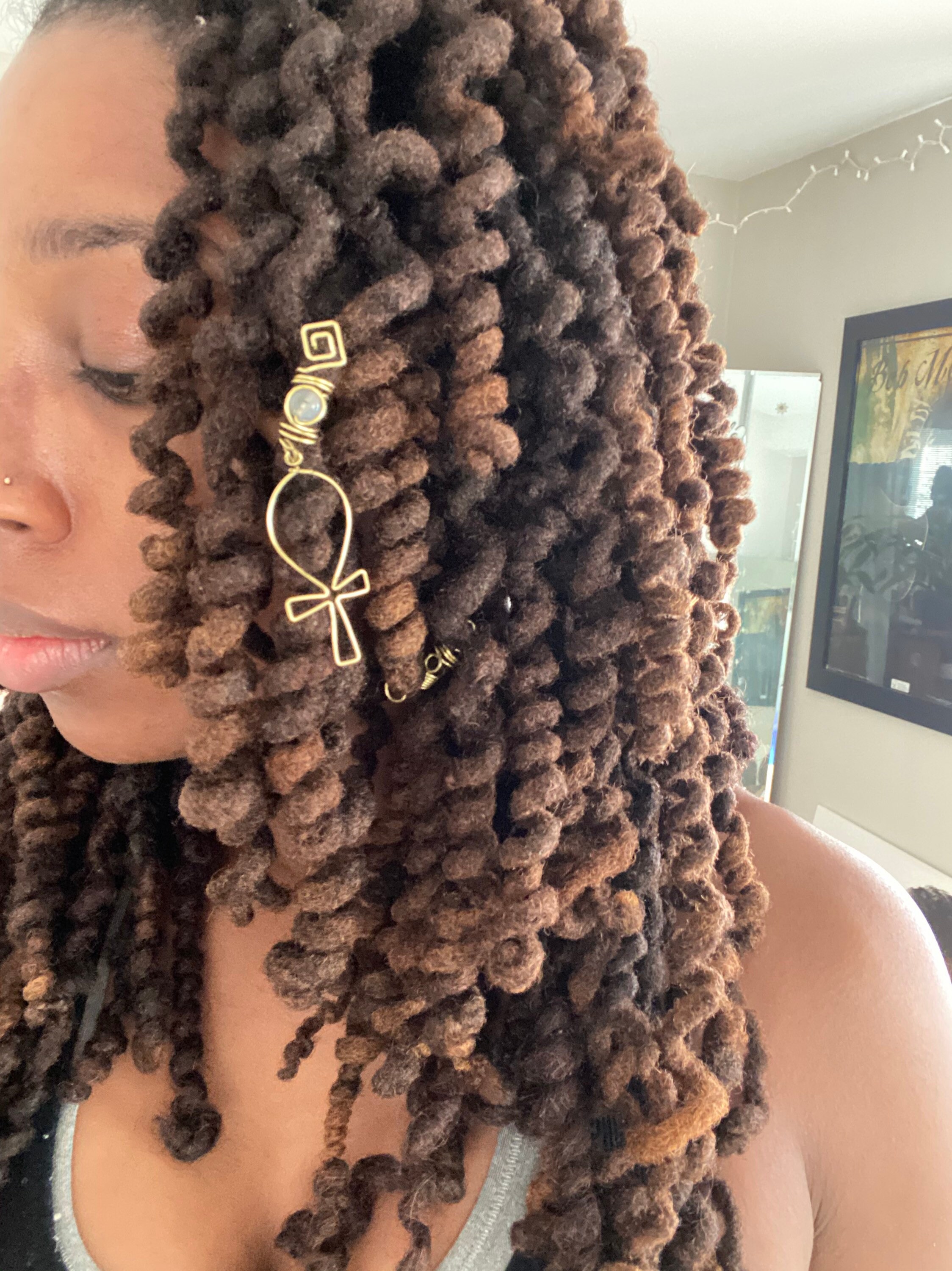 Beaded Ankh loc jewelry | Etsy