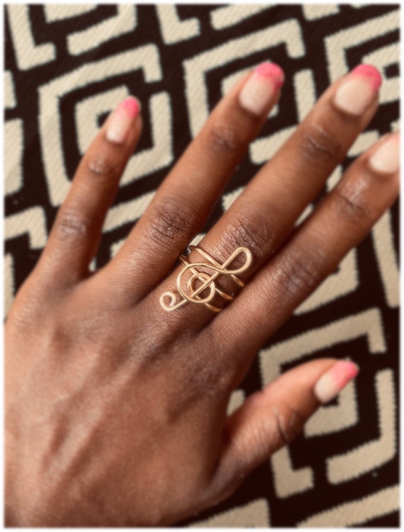 Treble Clef Ring - Etsy