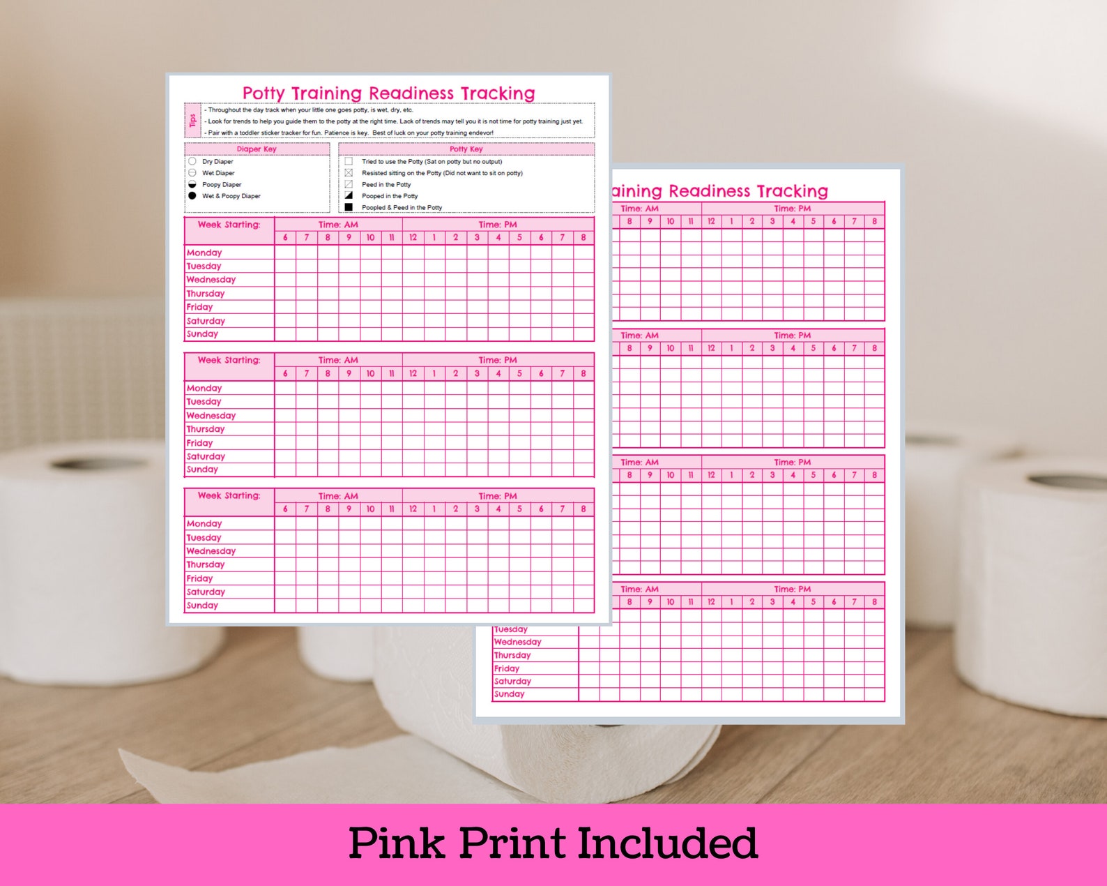 Potty-training Readiness Tracker for Parents Printable Kids Toilet ...
