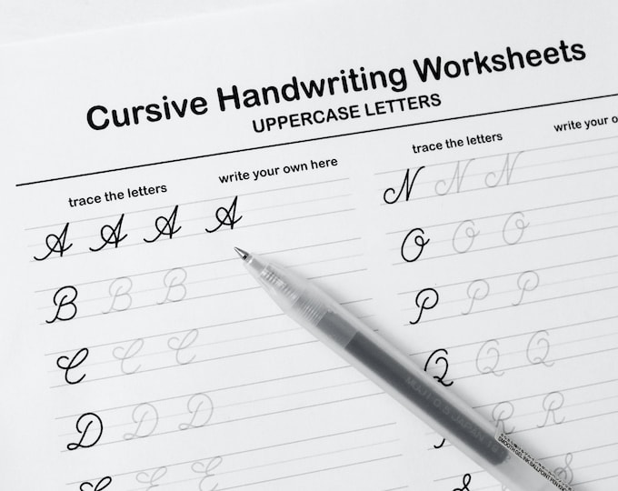 Printable Cursive Worksheets–9 Pages (letters and Words) | for Middle ...