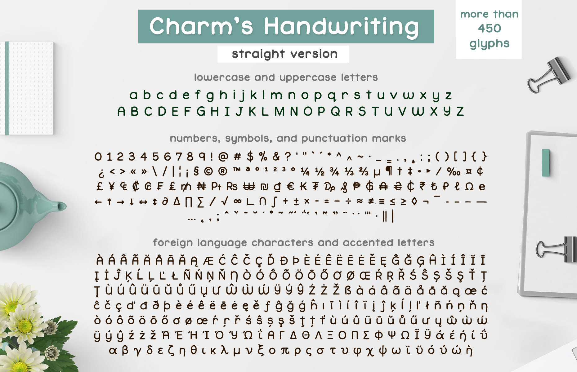 Charm's Handwriting Font Handwritten Font Straight | Etsy