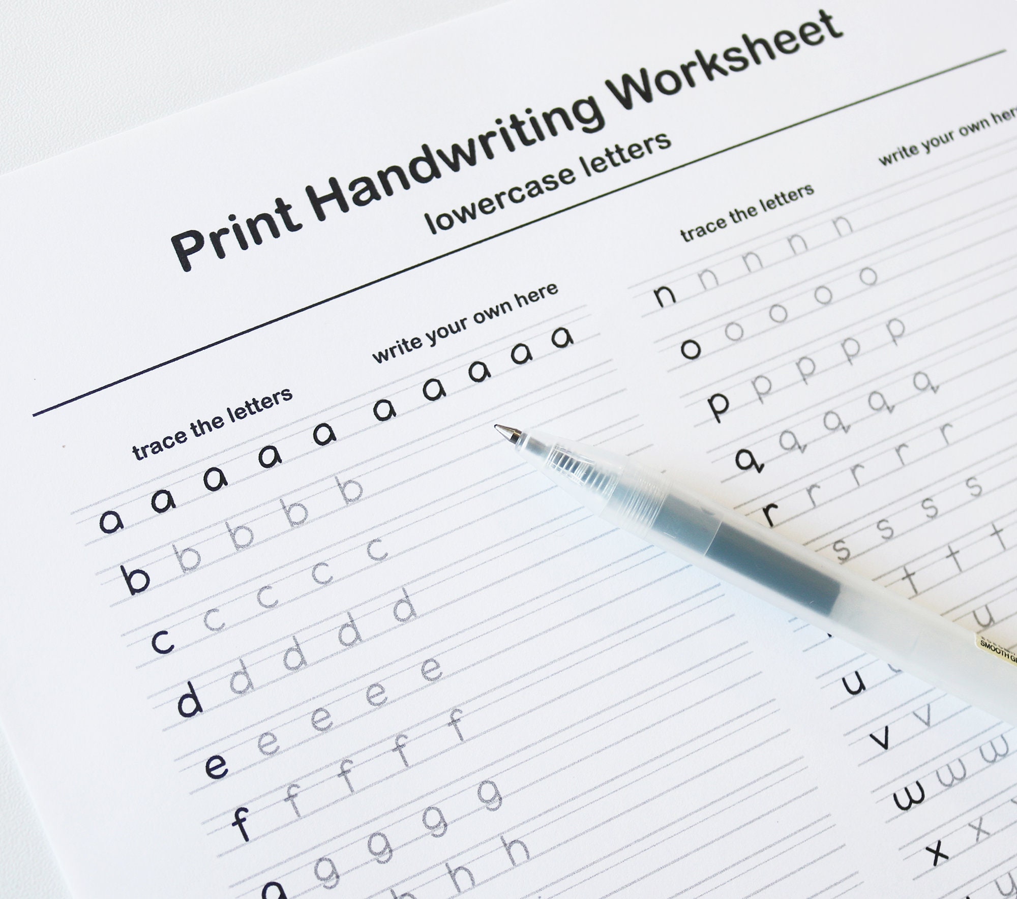 Printable Handwriting Worksheet Lowercase And Uppercase Etsy