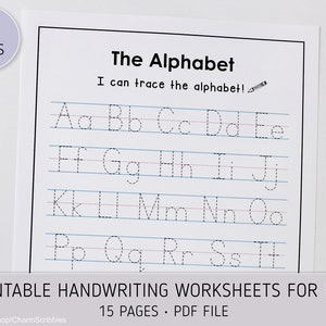 Handwriting Worksheets for Kids–15 Pages (alphabet, Numbers, Number ...