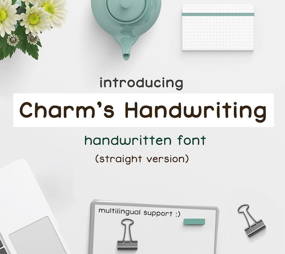 Charm's Handwriting Font Handwritten Font Straight - Etsy Canada