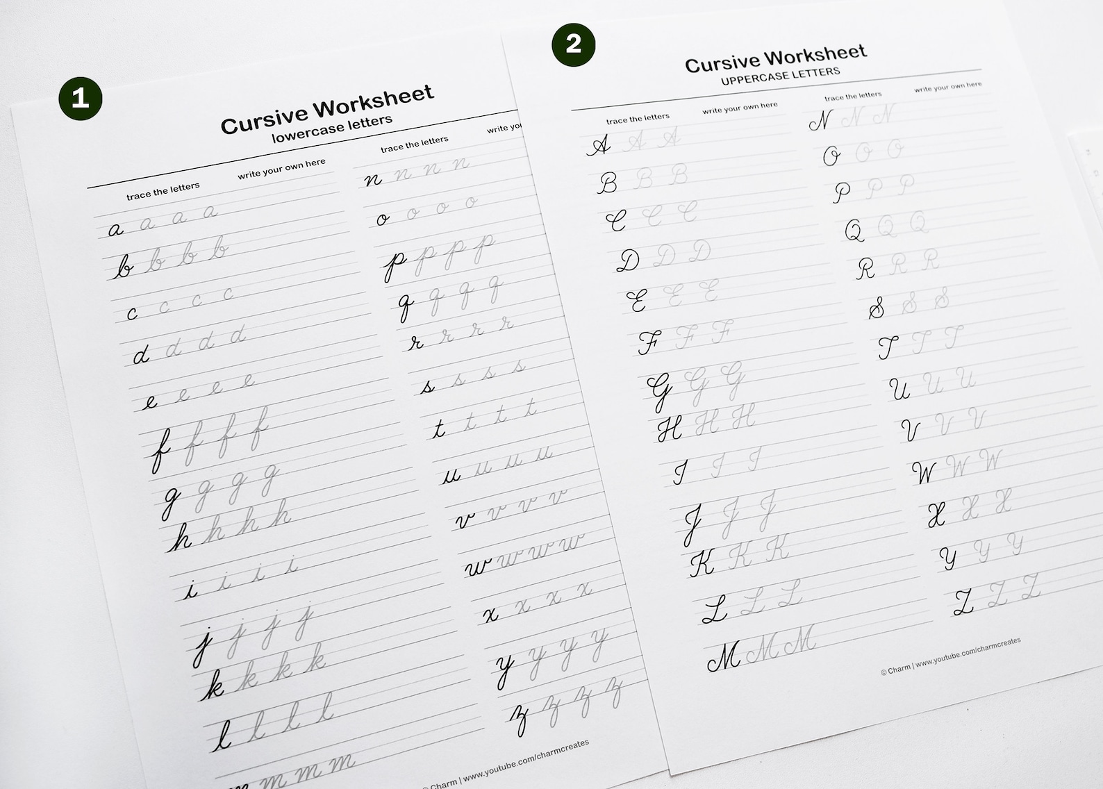 Printable Cursive Worksheets9 Pages letters and Words for Middle School ...
