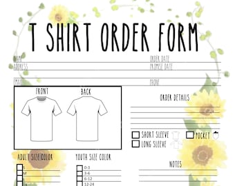 Sunflower Order Form | Etsy