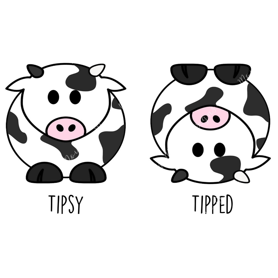 Tipsy Cow and Tipped Cow Png - Etsy