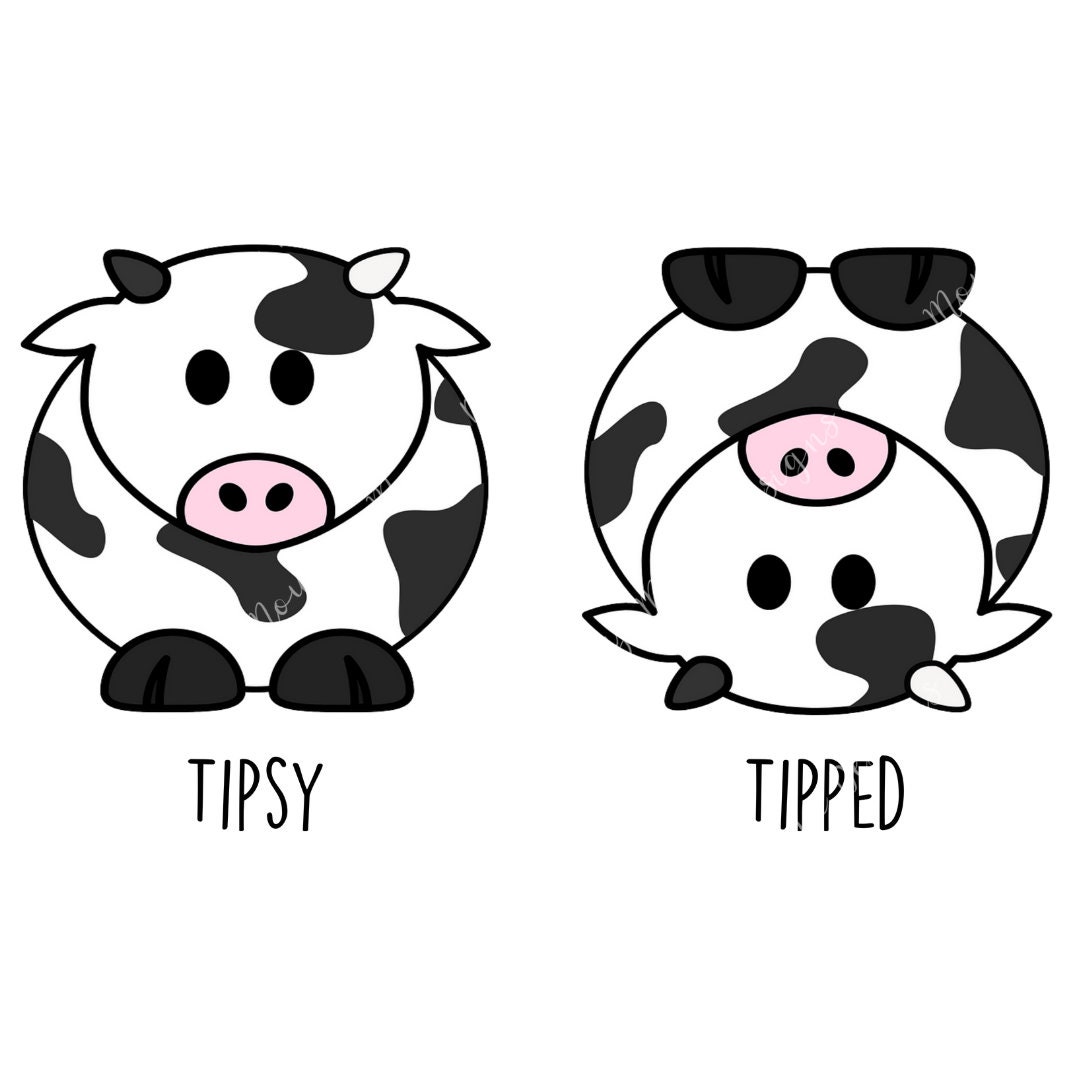 Tipsy Cow and Tipped Cow Png - Etsy