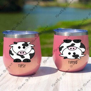 Tipsy Cow and Tipped Cow Png - Etsy