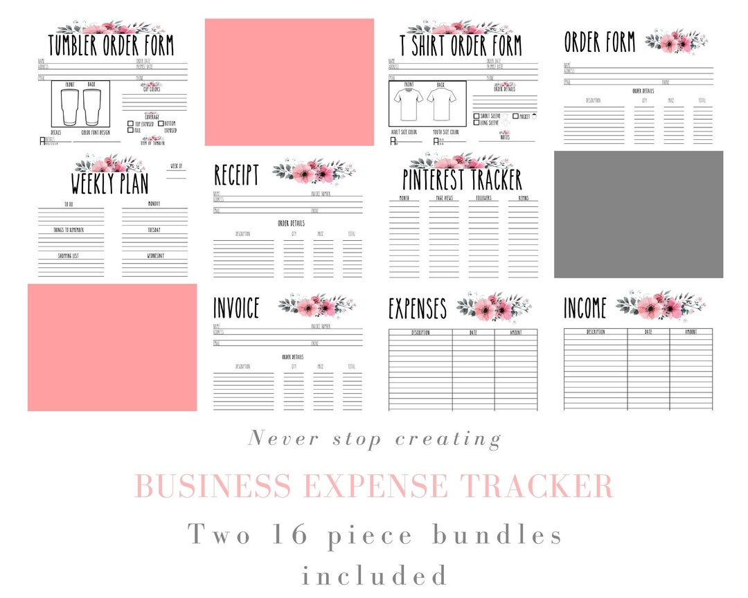 32 Piece Business Expense Tracker - Etsy