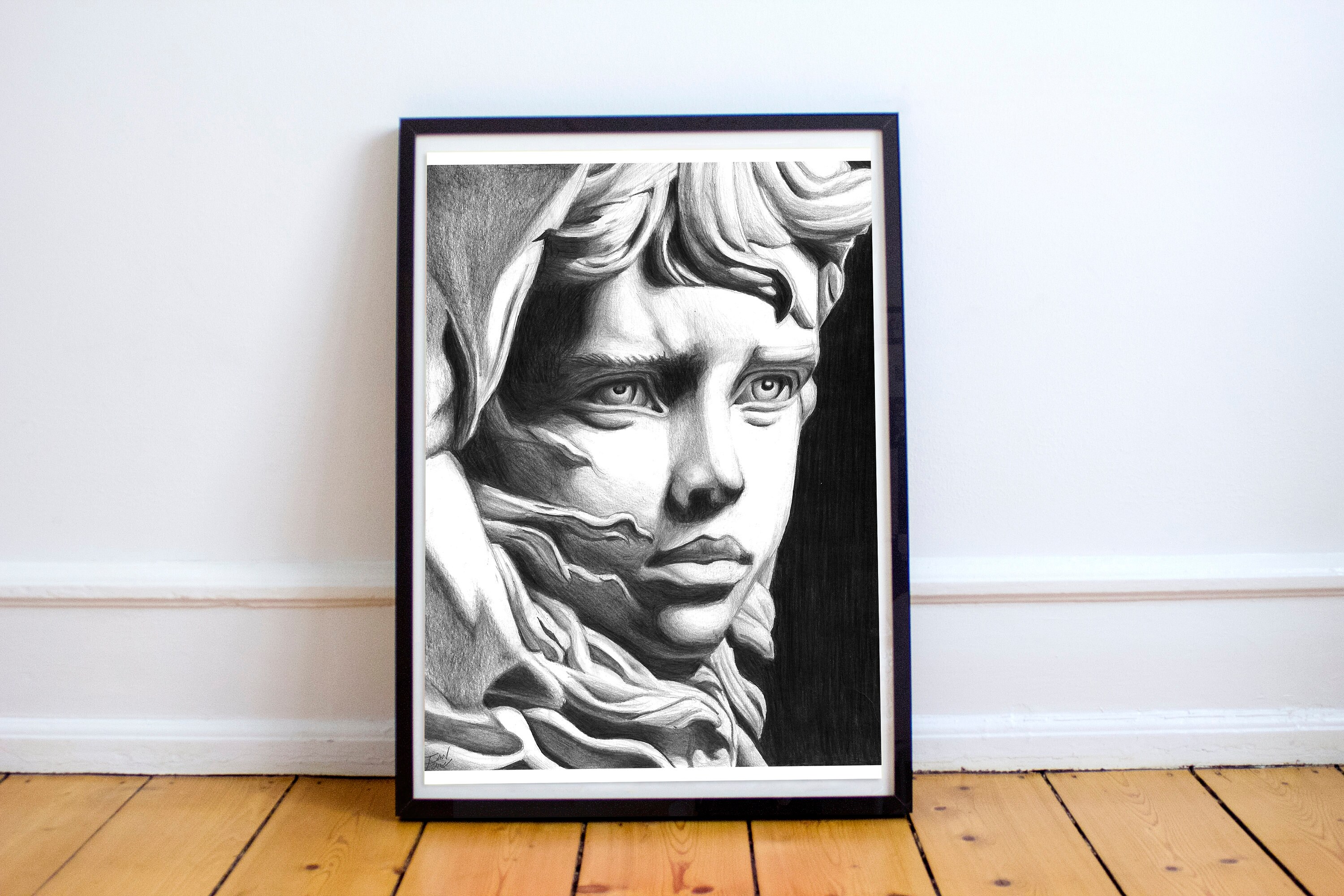 Somber Eyes, Sculpture Drawing, Fine Art Print - Etsy