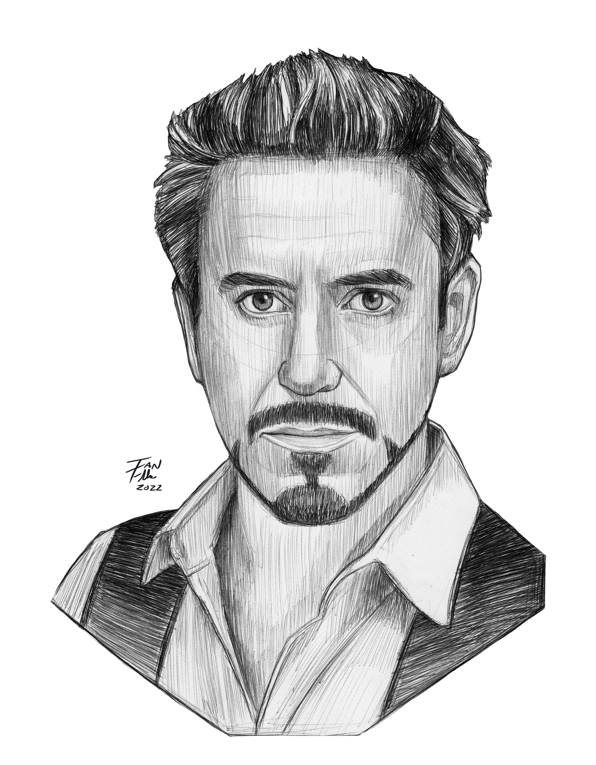 Robert Downey Jr. Drawing, Fine Art Print, Iron Man, Avengers, Portrait ...