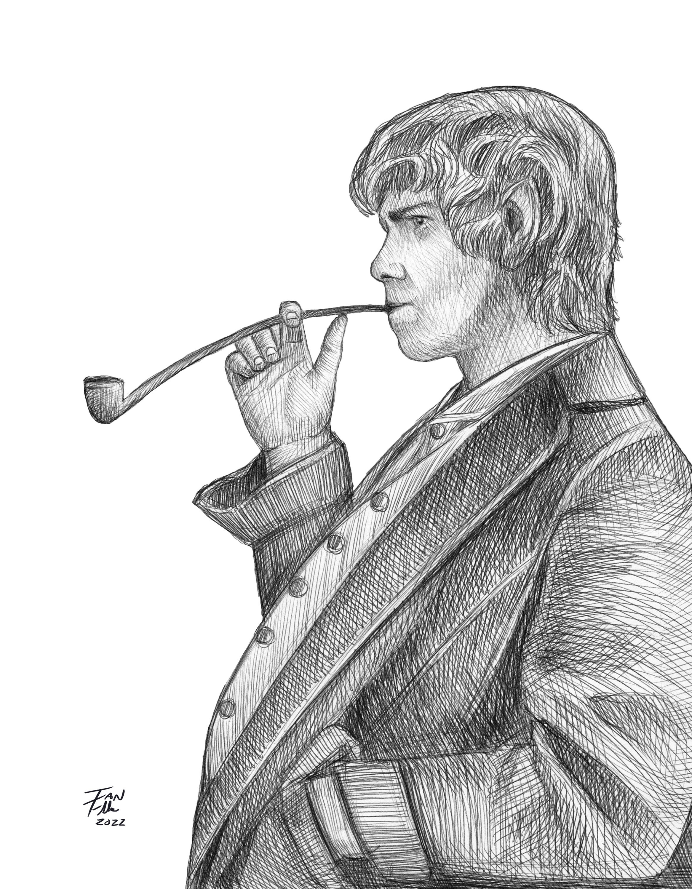 Merry Brandybuck, Drawing, Fine Art Print, Lord of the Rings, the ...