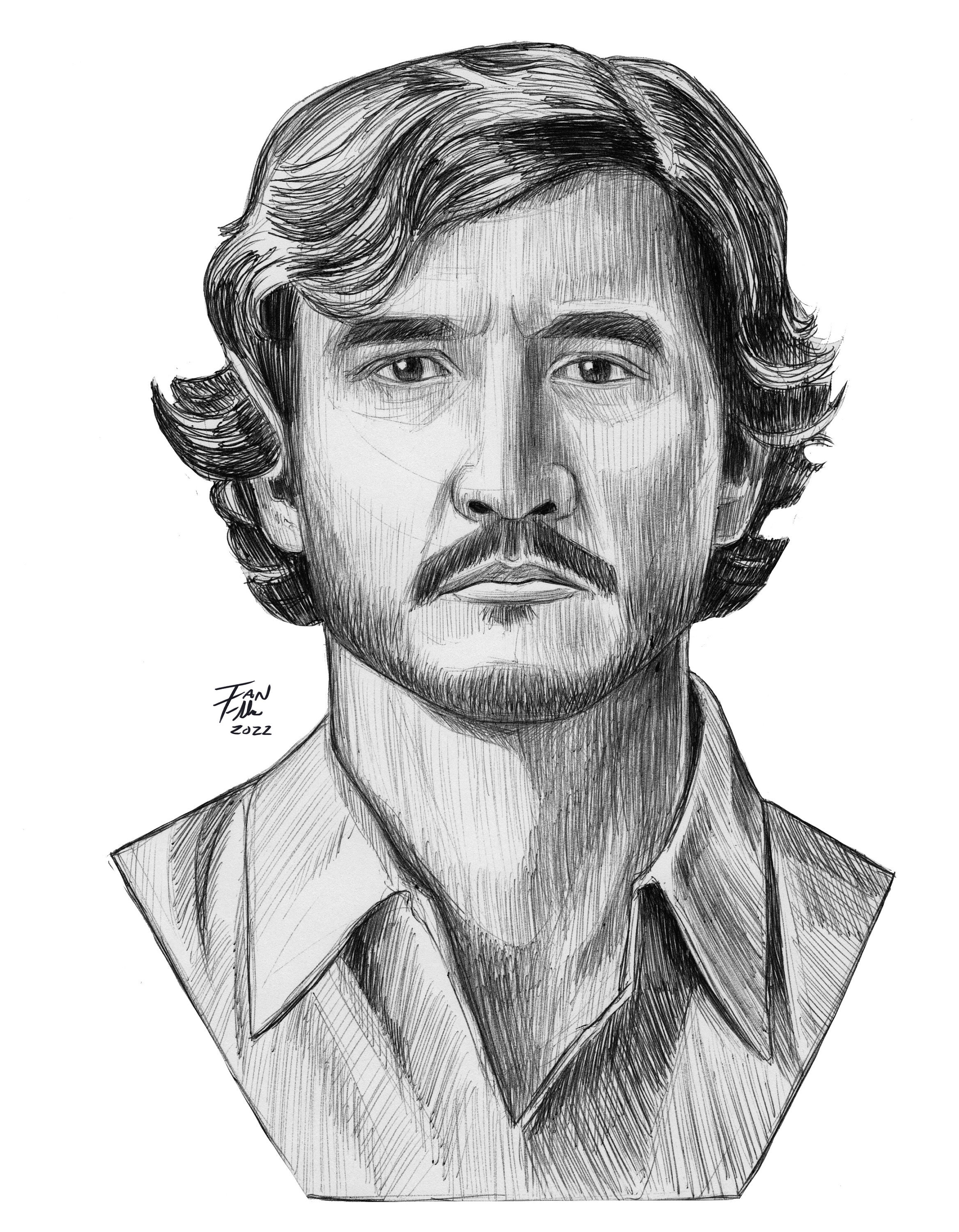Pedro Pascal Portrait, Fine Art Print, Pen and Ink, Actor - Etsy