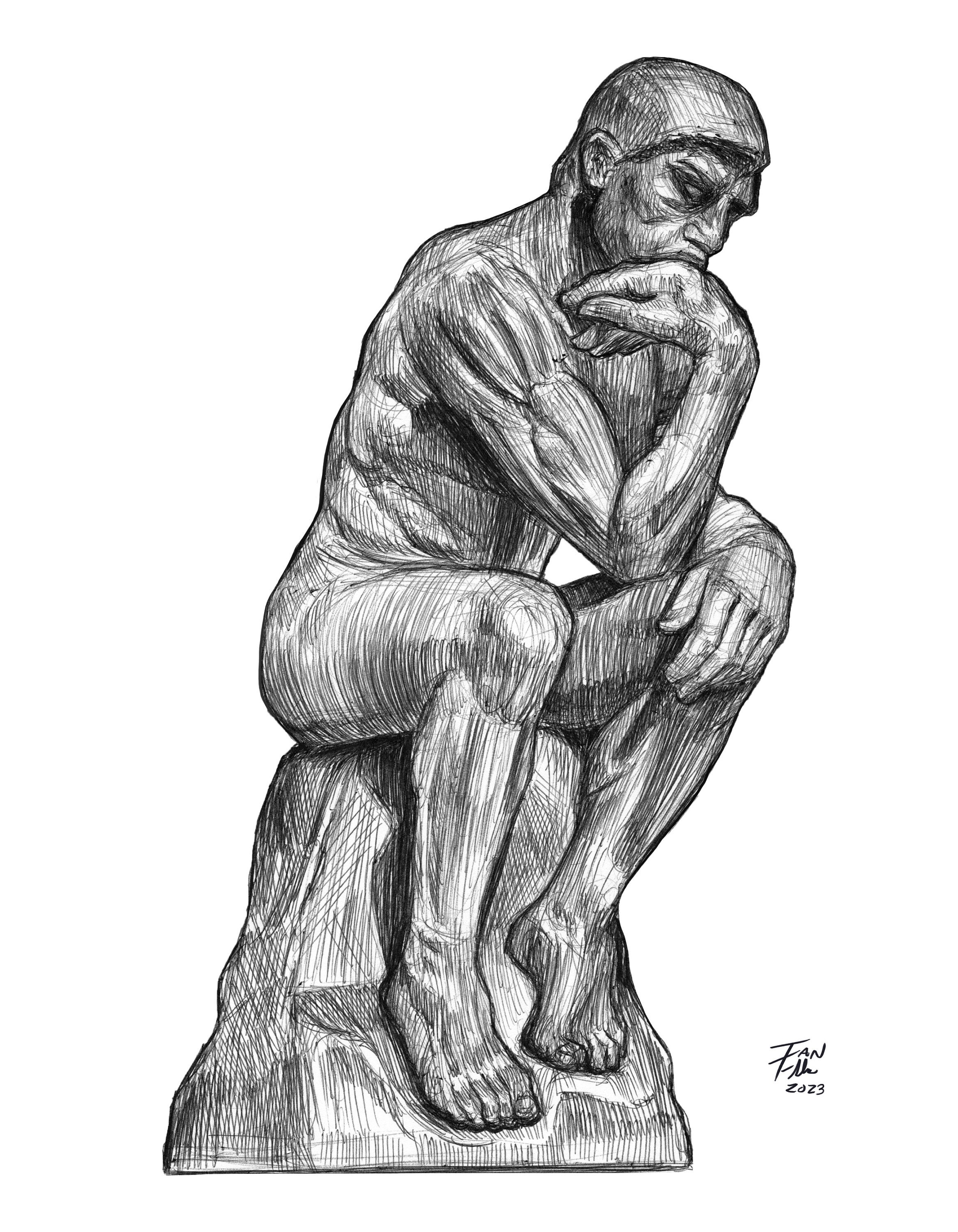 The Thinker, Sculpture, Anatomy, Fine Art - Etsy
