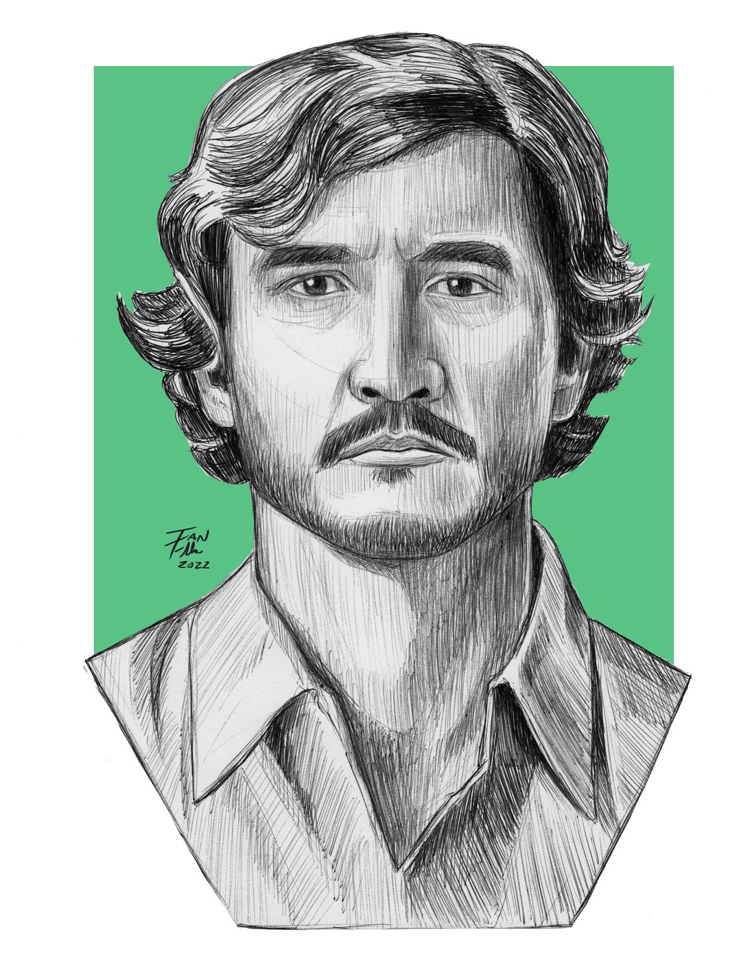 Pedro Pascal Portrait, Fine Art Print, Pen and Ink, Actor - Etsy