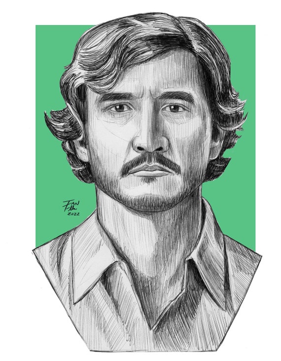 Pedro Pascal Portrait Fine Art Print Pen and Ink Actor - Etsy