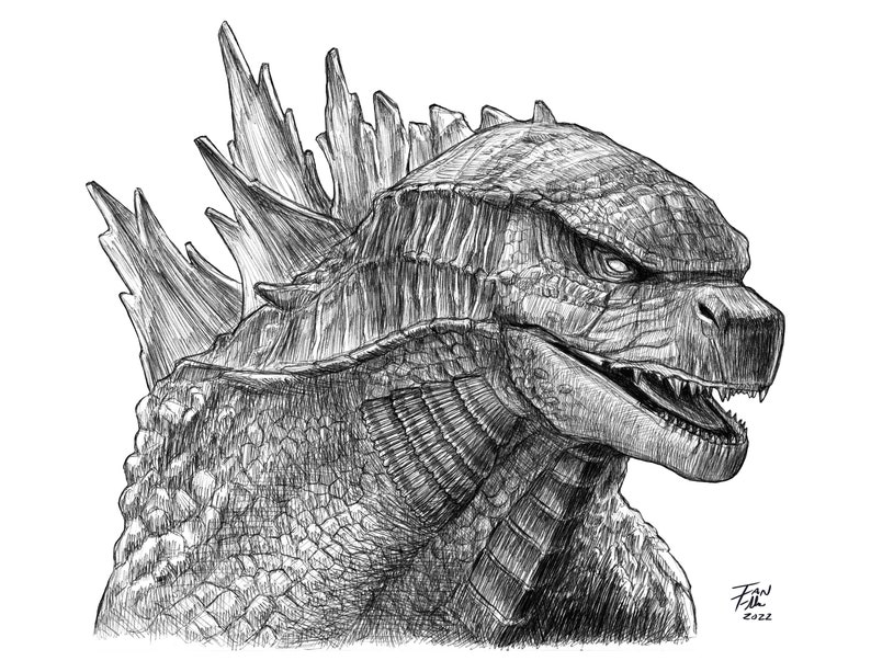 Godzilla, King of Monsters, Fine Art Print, Monster, Gojira, Artwork - Etsy