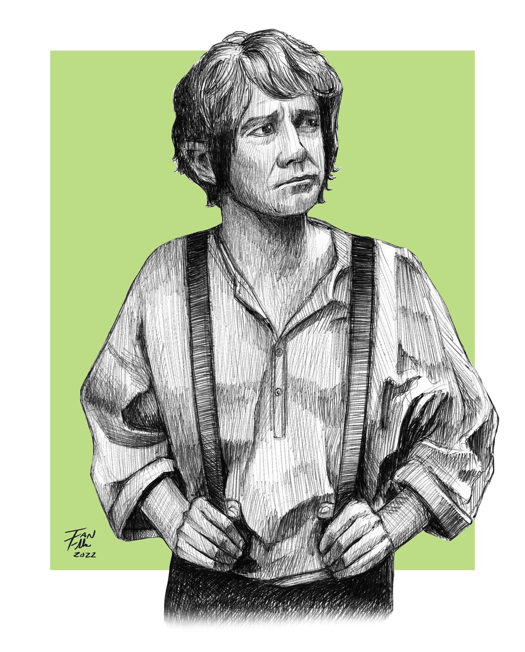 Bilbo Baggins, Fine Art Print, Drawing, the Hobbit, Lord of the Rings ...