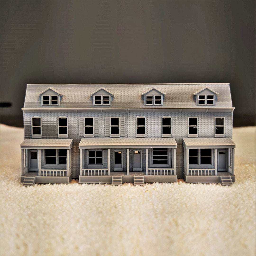 Z-scale Pennsylvania Row House 4 Unit Model Brick Ext. 1:220 Scale ...