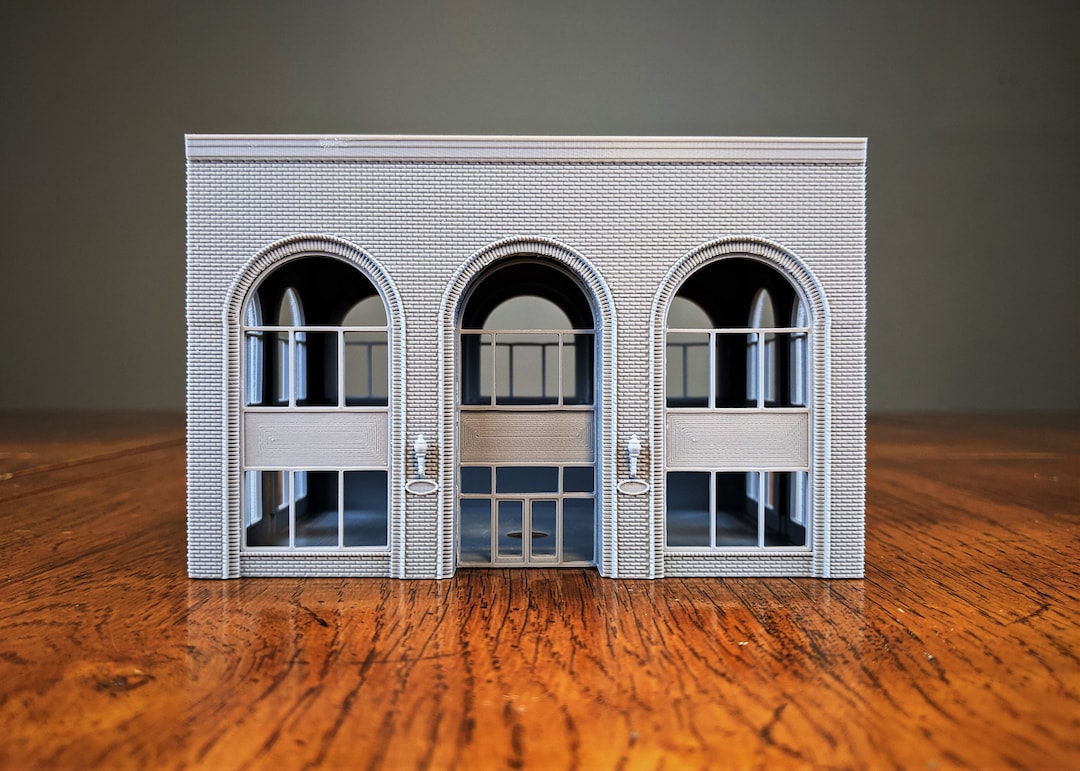 HO Scale - Large Arched Office Building Brick Ext. - 1:87 Scale ...