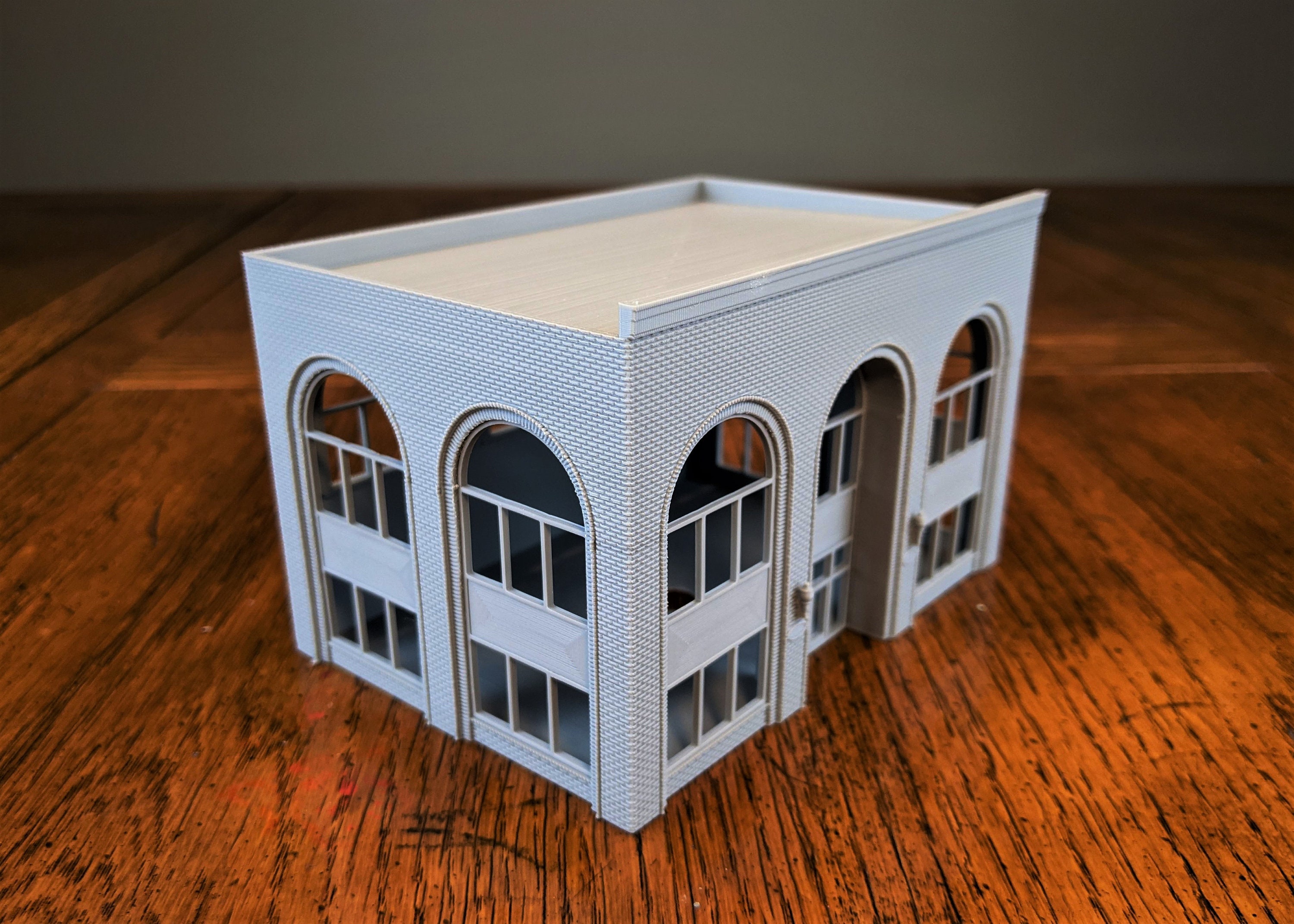 N-scale Arched Office Building Brick Ext. 1:160 Scale Building - Etsy