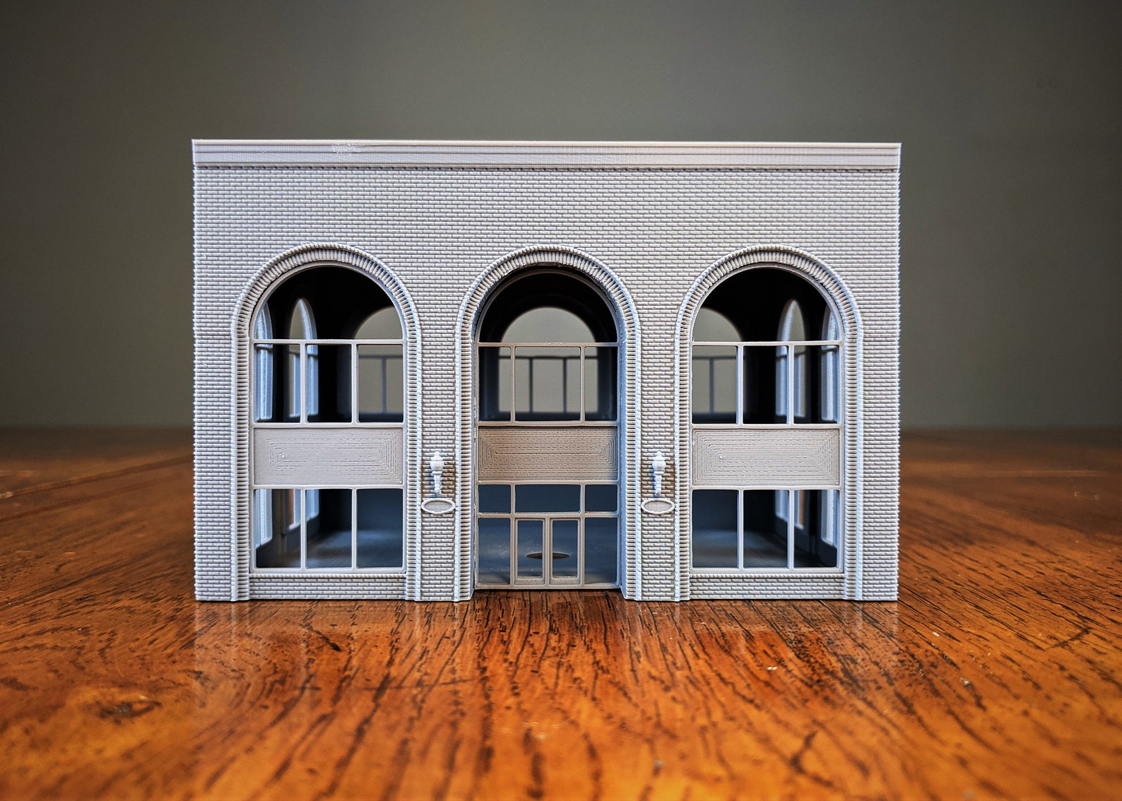 N-scale Arched Office Building Brick Ext. 1:160 Scale Building - Etsy