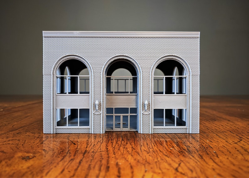 N-scale Arched Office Building Brick Ext. 1:160 Scale Building - Etsy