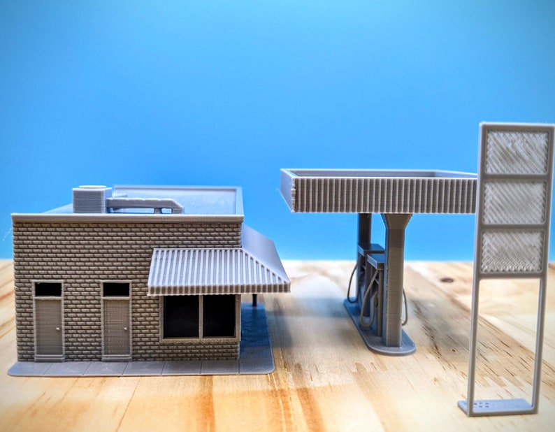 HO Scale - 90s Gas Station and Oil Change Shop - 1:87 Scale Building - Etsy