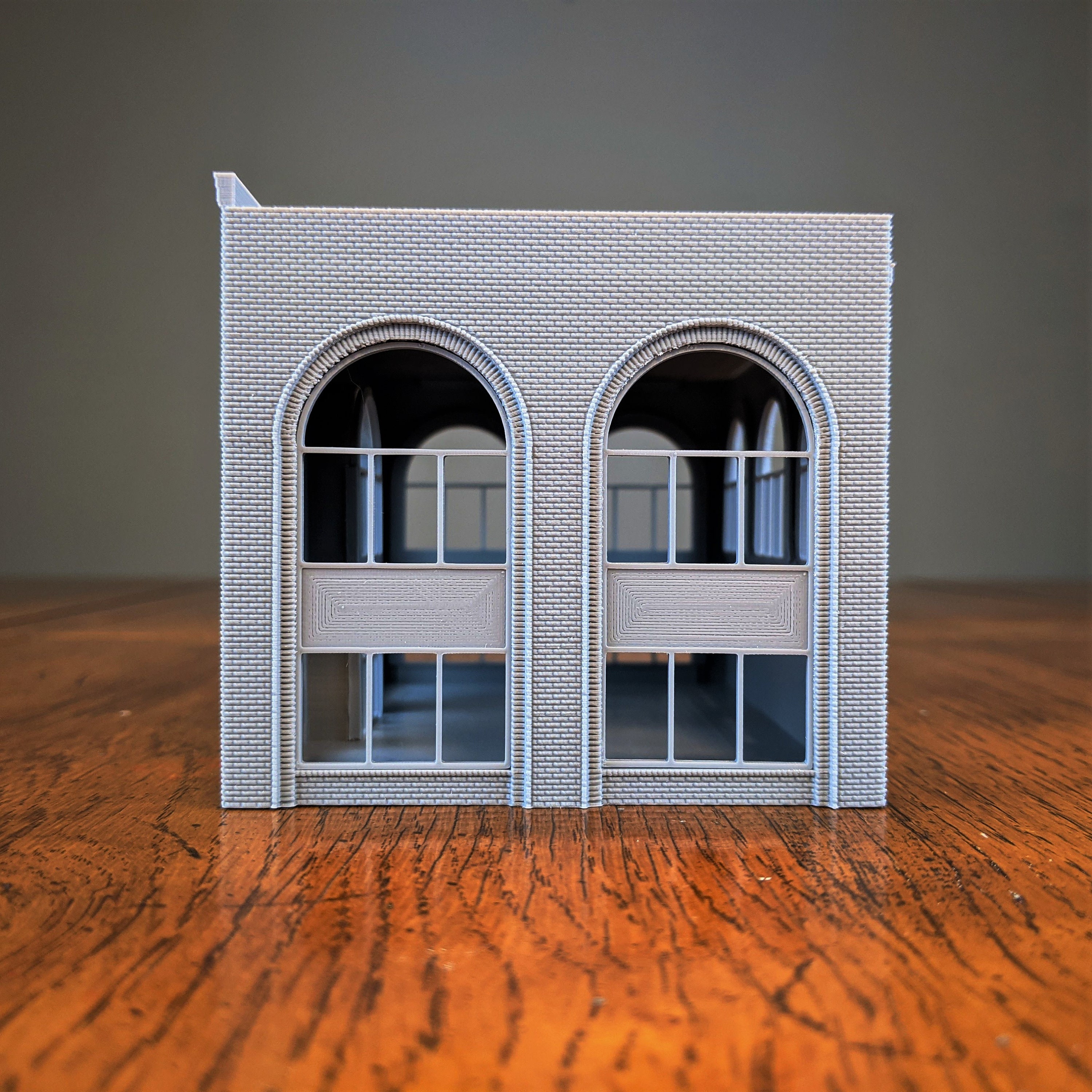 N-scale Arched Office Building Brick Ext. 1:160 Scale Building - Etsy