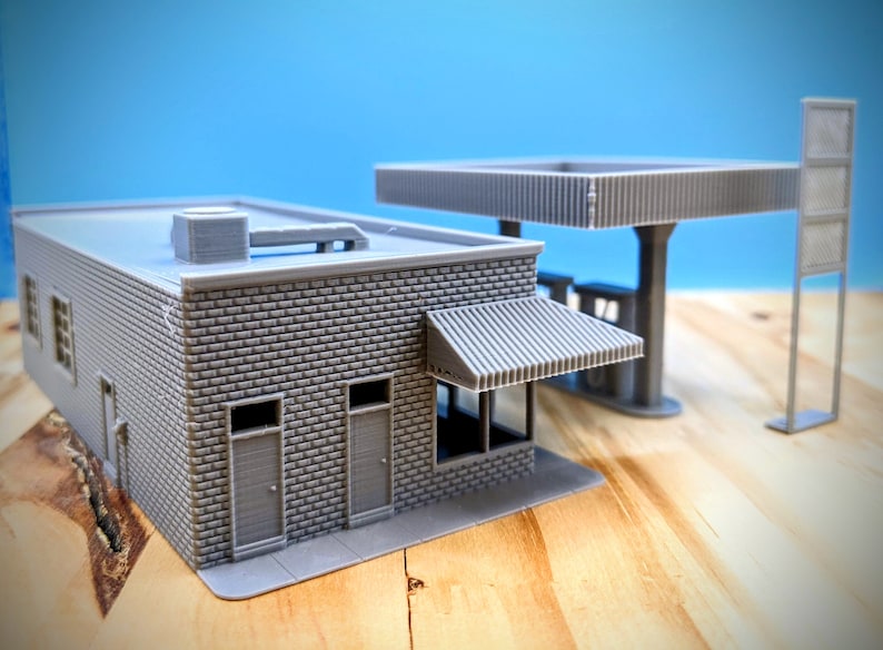 HO Scale - 90s Gas Station and Oil Change Shop - 1:87 Scale Building - Etsy