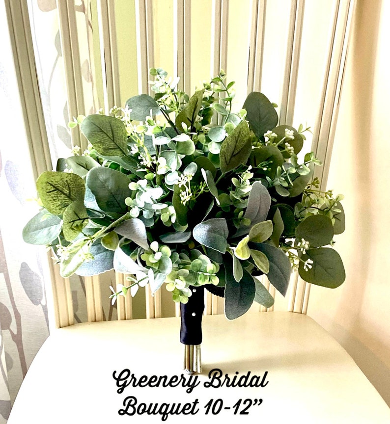 Cascade Greenery Bridal Bouquet Fern Sage Eucalyptus Cascade - Etsy