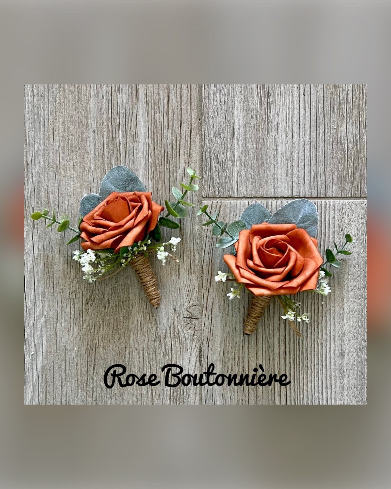 Boho Rust Terracotta Rose Greenery Bridesmaid Bouquet Burnt - Etsy