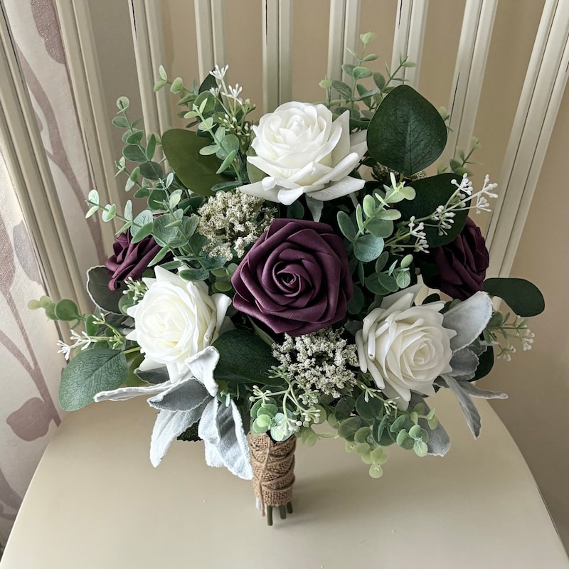 Plum Wedding Bouquet - Etsy