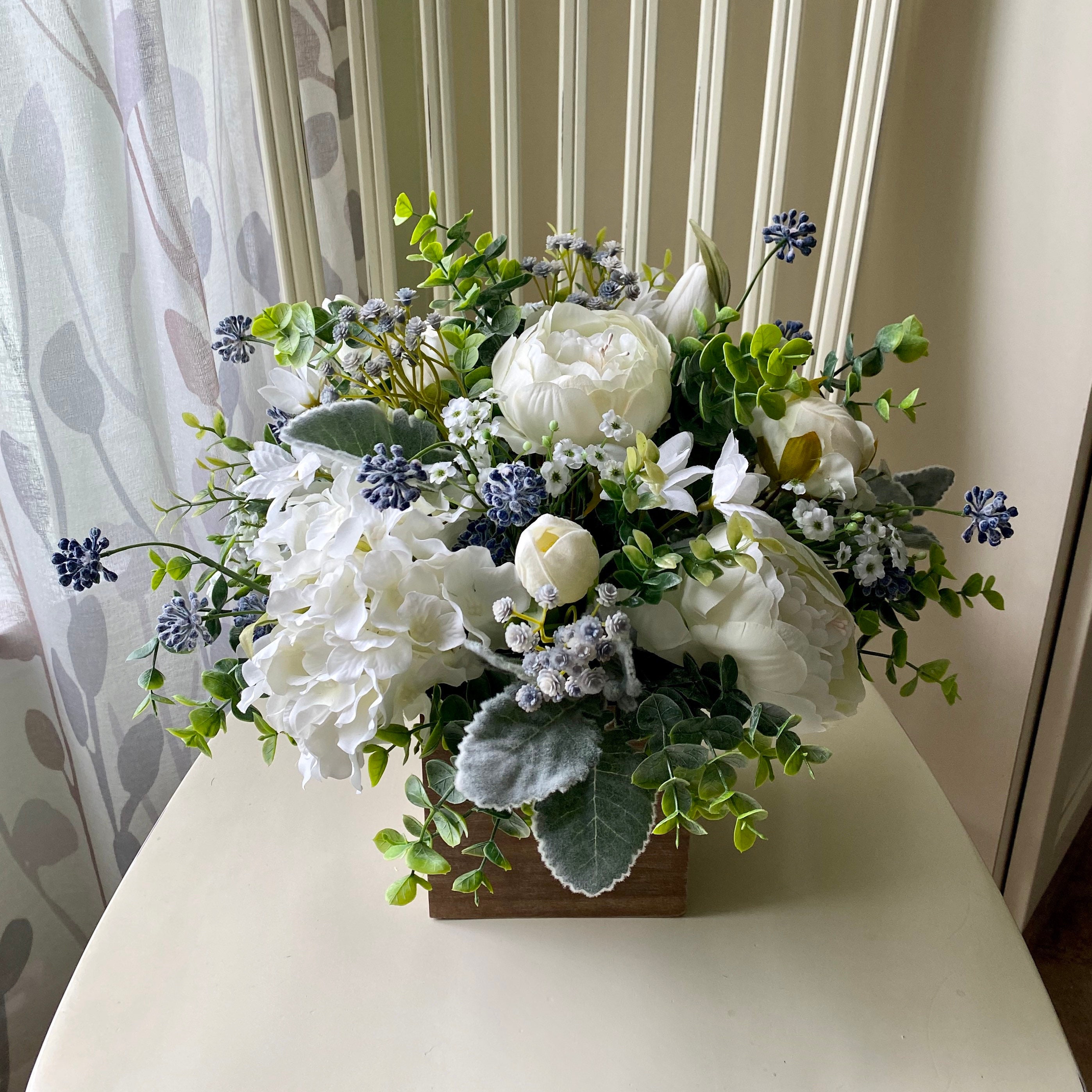 White silk flower arrangements store