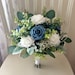 Steel Blue Rose Bridal Bouquet, Eucalyptus Wedding Flowers - Etsy