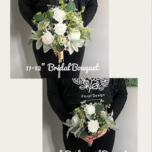 White Rose Wedding Bouquet Boho Style, Premium Realistic White Rose ...